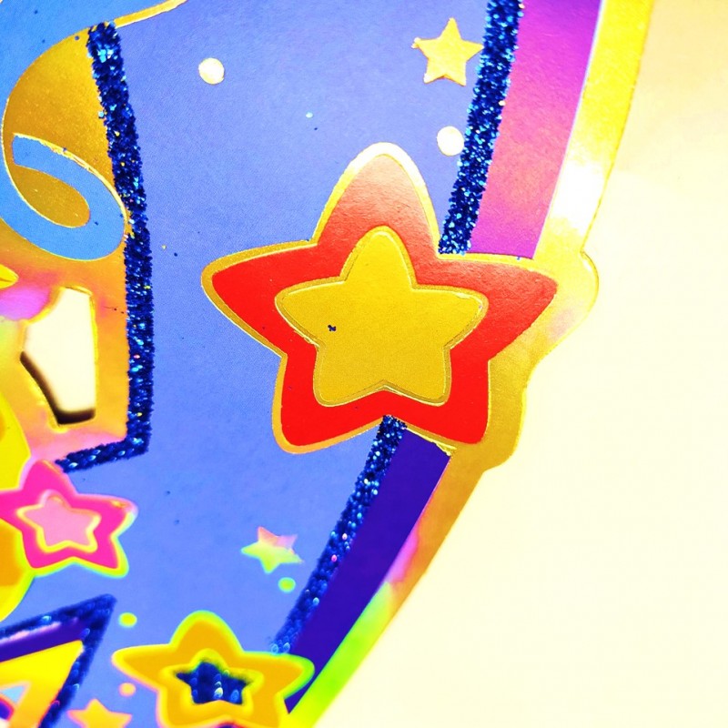 Happy Birthday Glitter Banner-Blue