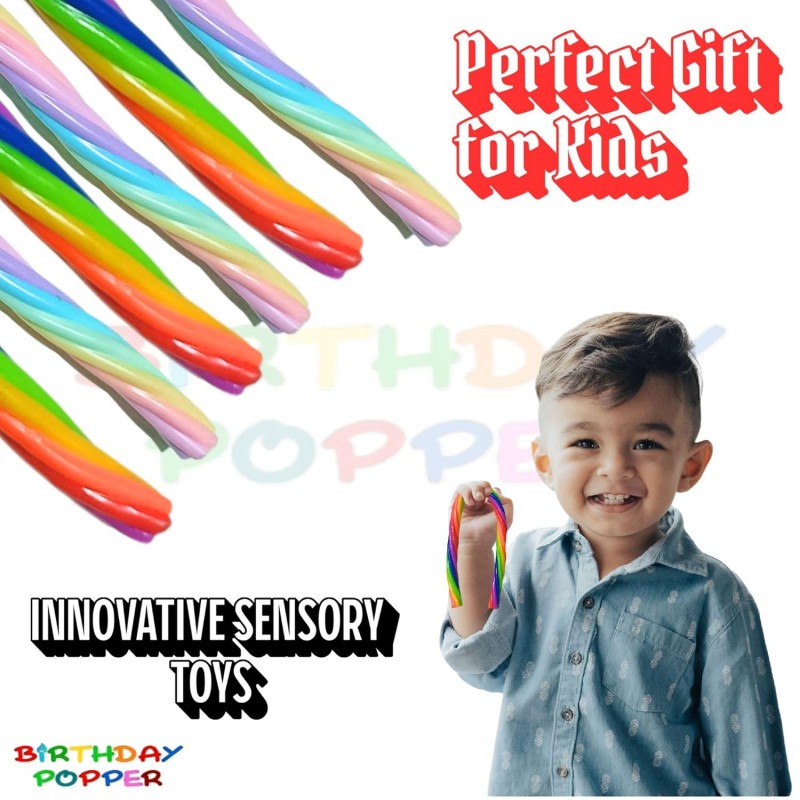 Rainbow Stretchy Rubber Noodles Fidget Toy