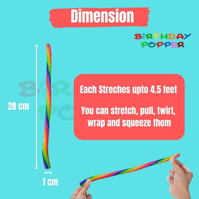 Rainbow Stretchy Rubber Noodles Fidget Toy